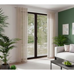 HOMING Gardine &raquo;Lian&laquo; verdeckte Schlaufen 1 Stk. tlg. Fertigschal beige Obermaterial: 76% Polyester, 24% Leinen 245cm, verdeckte Schlaufen, 140cm