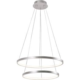 JUST LIGHT LED Pendelleuchte &raquo;CIRCLE&laquo; LED-Board 1 Stk. Warmwei&szlig; LED H&auml;ngelampe, LED H&auml;ngeleuchte silber 2, &Oslash; 50cm H: 120cm, 1 Stk.