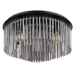 Globo LIGHTING Deckenleuchte &raquo;GORLEY&laquo; E27 1 Stk. Design Glasst&auml;be, Deckenlampe, Wohnzimmer, Esszimmer schwarz &Oslash; 50cm H: 25cm, 1 Stk.