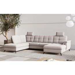 Sit & More sit&more Wohnlandschaft &raquo;Zora&laquo; wahlweise mit Schlaffunktion und Bettkasten grau 100% Polyester B/H/T: 319cm x 92cm x 212cm, Luxus-Microfaser Euphoria,