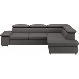 Sit & More sit&more Ecksofa &raquo;Valantine L-Form, B: 272 cm, Leder, mit Arm- und Kopfteilverstellung&laquo; optional Schlaffunktion, Komfortsofa, modern braun NaturLEDER 