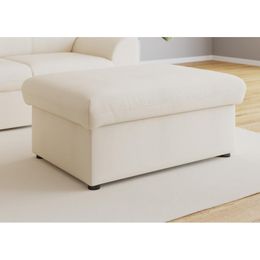 DOMO collection Hocker &raquo;Topper&laquo; mit Wellenunterfederung, auf Kunststoffgleitern beige B/H/T: 93cm x 40cm x 69cm, Kunstleder SOFTLUX