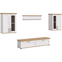 Home Affaire Wohnwand &raquo;Cosenza&laquo; Set, 4 Stk. tlg. wei&szlig; B/H/T: 316cmcm x 161cmcm x 40cmcm