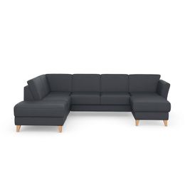 Sit & More sit&more Wohnlandschaft &raquo;Visby U-Form&laquo; wahlweise mit Schlaffunktion und Stauraum, frei im Raum stellbar grau B/H/T: 303cm x 87cm x 213cm, Soft clean, 