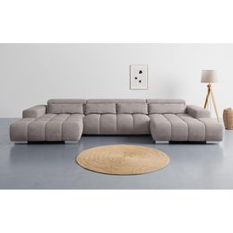 COTTA Wohnlandschaft &raquo;Orion U-Form, B: 400 cm&laquo; Kopfteilverstellung & 4 Kissen, optional elektr. Sitztiefenverstellung 100% POLYESTER (PES) B/H/T: 