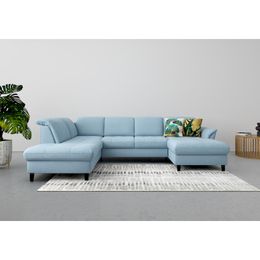 Sit & More sit&more Wohnlandschaft &raquo;Maggiore U-Form&laquo; wahlweise mit Kopfteilverstellung, Schlaffunktion und Stauraum blau 98% Polyester, 2% Polyamid B/H/T: 312cm 