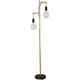Searchlight Stehlampe &raquo;Stehlampe Woody, 2-flammig&laquo; E27 1 Stk. Echtholz schwarz 2, H: 154,5cm, 1 Stk.