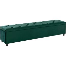 Home Affaire Bettbank &raquo;Relaxy&laquo; gesteppt, mit Staufach gr&uuml;n Holzwerkstoff, Massivholz, Polyester B/H/T: 180cm x 41,5cm x 40cm, Luxus-Microfaser