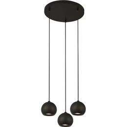 Searchlight H&auml;ngeleuchte &raquo;Eindhoven 3Lt Pendant - Sand Black Metal&laquo; GU10 1 Stk. schwarz 3, &Oslash; 39cm H: 200cm, 1 Stk.