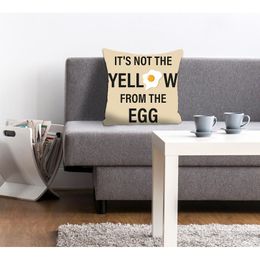 queence Dekokissen &raquo;IT'S NOT THE YELLOW FROM THE EGG&laquo; Kissenh&uuml;lle,It's not the yellow from the egg,Spruch,Witzig,Englisch grau Polyester B/L: 40cm x 