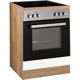KOCHSTATION Herdumbauschrank &raquo;KS-Colmar&laquo; 60 cm, geeignet f&uuml;r Herd-Set wei&szlig; Holzwerkstoff wotaneiche, B/H/T: 60cm x 85cm x 60cm