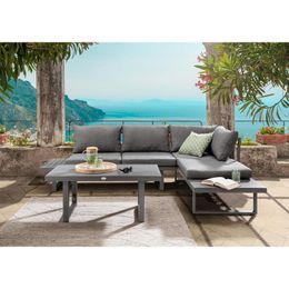 Destiny Gartenlounge-Set &raquo;SEA POINT Multifunkt.-Loungeset anthrazit, Tisch: 110x58x45/68cm&laquo; Set, 15 Stk. tlg. Aluminium grau Aluminium Einheitsgr&ouml;&szlig;e