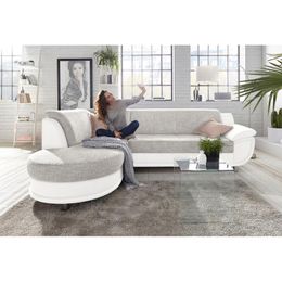 Trendmanufaktur Ecksofa &raquo;Rondo 3, zeitlos & bequem, Materialmix, L-Form, Breite 265cm&laquo; wahlweise mit Federkern f&uuml;r mehr Komfort, wahlweise mit 