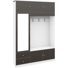 borchardt M&ouml;bel borchardt M&ouml;bel Garderobenschrank &raquo;Kompakta&laquo; H&ouml;he 202 cm wei&szlig; Holzwerkstoff wei&szlig;matt, B/H/T: 140cm x 202cm x 36cm, T&uuml;ren: 6 Stk.