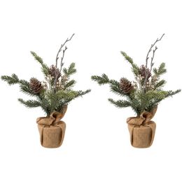 Creativ green K&uuml;nstlicher Weihnachtsbaum &raquo;Weihnachtsdeko, k&uuml;nstlicher Christbaum, Tannenbaum&laquo; im Jutes&auml;ckchen gr&uuml;n Kunststoff H: 36cm bis