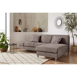 Sit & More sit&more Ecksofa &raquo;Clio L-Form&laquo; optional Schlaffunktion oder Vorziehsitz und Bettkasten, Federkern grau B/H/T: 246cm x 89cm x 165cm, Luxus-Microfaser 
