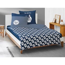 Irisette Wendebettw&auml;sche &raquo;Wave 8136&laquo; 2 anschmiegsam und atmungsaktiv, Ganzjahresqualit&auml;t blau Mako-Satin, Obermaterial: 100% Baumwolle B/L: 135cm x 200cm, 1 
