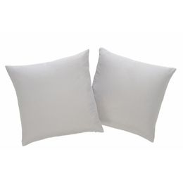 OTTO home Dekokissen &raquo;Parry Microfaser&laquo; 2-er Set, unifarben, Kissenh&uuml;llen ohne F&uuml;llung, mit Rei&szlig;verschluss silber Polyester B/L: 50cm x 50cm, 2 Stk.