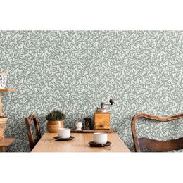 marburg Vliestapete &raquo;Botanical Charm&laquo; botanisch moderne Tapete f&uuml;r Wohnzimmer Schlafzimmer K&uuml;che grau Vlies B/L: 0,53m x 10,05m, Rollen: 1