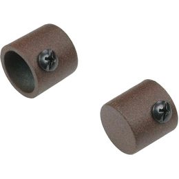 Liedeco Gardinenstangen-Endst&uuml;ck &raquo;Endkappe&laquo; f&uuml;r Gardinenstangen &Oslash; 16 mm braun 2 Stk.