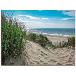 Artland Wandbild &raquo;D&uuml;nenlandschaft im Sommer an der Nordsee&laquo; Strand 1 Stk. tlg. als Leinwandbild, Poster in verschied. Gr&ouml;&szlig;en gr&uuml;n B/H/T: 80cm x 60cm, 