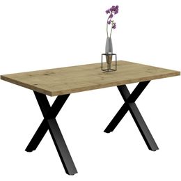 M&auml;usbacher Esstisch &raquo;Big System Metall&laquo; Metallgestell in X Form braun B/H/T: 180cm x 78cm x 90cm