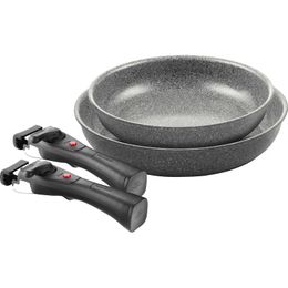 Ballarini Pfannen-Set &raquo;Bratpfanne Torre&laquo; Aluminium Set, 2 Griffe, 1 Bratpfanne 28 cm, 1 Bratpfanne 24 cm, 4 Stk. tlg. Abnehmbarer Griff, 