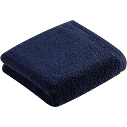 Vossen Handtuch &raquo;Vegan Life&laquo; 100% vegan blau Webfrottier, Obermaterial: 100% Baumwolle B/L: 50cmx100cm, 2 Stk., Webfrottier