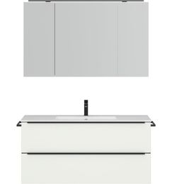 Nobilia Badm&ouml;bel-Set &raquo;Levere&laquo; vormontiert, mit Soft-Close, 2 Stk. tlg. wei&szlig; B/H/T: 121cmcm x 169cmcm x 48,7cmcm, Griffe schwarz