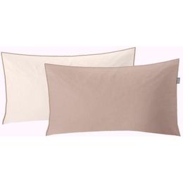 Kleine Wolke Kissenbezug &raquo;Linda&laquo; einfaches, sehr elegantes Design grau Mako-Satin, Obermaterial: 100% Baumwolle B/L: 40cm x 80cm, 1 Stk., Mako-Satin