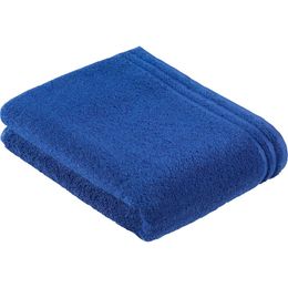 Vossen Badetuch &raquo;Calypso Feeling&laquo; mit schmaler Bord&uuml;re aus 100% Baumwolle, Vegan, einfarbig blau Walkfrottee, Obermaterial: 100% Baumwolle B/L: 67cmx140cm, 1