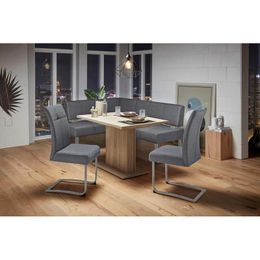 OTTO home Eckbank &raquo;Rab&laquo; in 2 Breiten (180 oder 200 cm), Bezug in verschiedenen Qualit&auml;ten grau Polyester B/H/T: 180cm x 88cm x 140cm, Strukturstoff, 