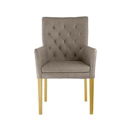 Home Affaire Armlehnstuhl &raquo;Colorado&laquo; () 1 Stk.Gestell aus Massivholz grau Polyester B/H/T: 60cm x 94,5cm x 60cm, 1 Stk., Microfaser Lederoptik