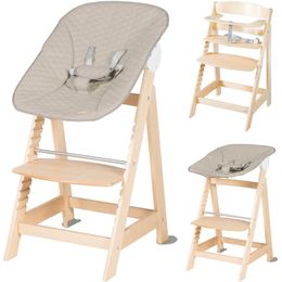 Roba Hochstuhl &raquo;Born Up, natur, mit Neugeborenen-Aufsatz, greyish gesteppt&laquo; (Set) grau B/H/T: 45cm x 80cm x 54cm