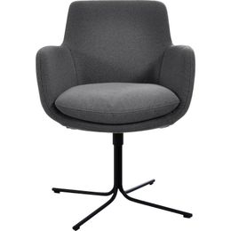 K+w Komfort & Wohnen K+W Komfort & Wohnen Esszimmerstuhl &raquo;Pego Drehstuhl&laquo; () filigranem 4-Fu&szlig;-Gestell in schwarz grau B/H/T: 59cm x 84cm x 65cm, Flachgewebe Q2 2250