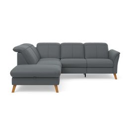 Sit & More sit&more Ecksofa &raquo;Romero L-Form&laquo; wahlweise mit oder ohne TV-Funktion, Schlaffunktion, Bettkasten grau 100% Polyester B/H/T: 250cm x 91cm x 220cm, 