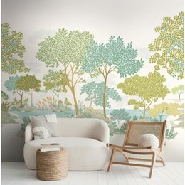 Livingwalls living walls Fototapete &raquo;The Wall 4 Eyecatcher &ndash; Malerische Baumlandschaft Vlies-Fototapete&laquo; Motiv matt naturalistisch leicht strukturiert Malerische 