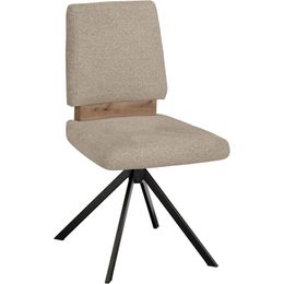 massivline&more Drehstuhl &raquo;Br&uuml;gge 301&laquo; () 1 Stk. beige Holzwerkstoff, Metall, Stoff B/H/T: 48cm x 92cm x 59,5cm, 1 Stk., Microfaser Struktur (100% 