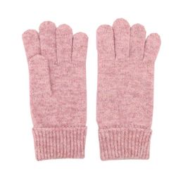 MaxiMo Damen MaxiMo Strickhandschuhe Fingerhandschuhe, extra lange Strickb&uuml;ndchen, unifarben rosa 4/5
