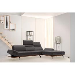 Creation BY ROLF BENZ Ecksofa &raquo;CR.420, Designecksofa, L-Form&laquo; in 2 Qualit&auml;ten, Holzrahmen in Eiche Natur oder Nu&szlig;baum, Breite 293 cm braun Flachgewebe