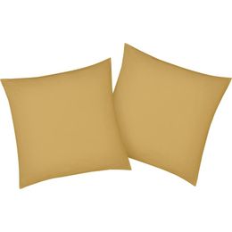 bellana Kissenbezug &raquo;Mako-Jersey-Exclusiv&laquo; aus reiner Baumwolle beige Baumwolle, Obermaterial: 100% Baumwolle B/L: 80cm x 80cm, 2 Stk., Baumwolle