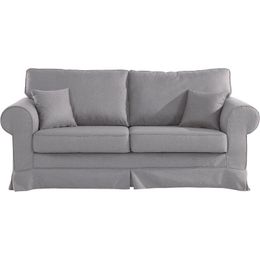 OTTO home 3-Sitzer &raquo;Shadmoor&laquo; Hussenoptik, in uni oder mit Blumendruck grau 100% Polyester B/H/T: 210cm x 102cm x 92cm, Struktur fein