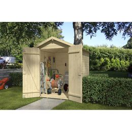 Nordic Holz Gartenhaus &raquo;Elementhaus KENT 3.1&laquo; beige Massivholz ohne Fu&szlig;boden, ohne Dacheindeckung