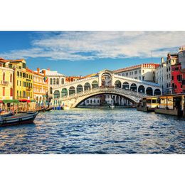 papermoon Fototapete &raquo;Grand Canal and Rialto bridge&laquo; glatt bunt Vlies B/L: 1,5m x 1,11m, Bahnen: 7 Stk.