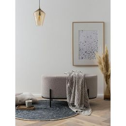 Salesfever Polsterhocker &raquo;Komfortabler Polsterhocker&laquo; mit Design-Gestell aus schwarzem Metall grau Boucl&eacute; Stoff (100% Polyester), Metall B/H/T: 80cm x