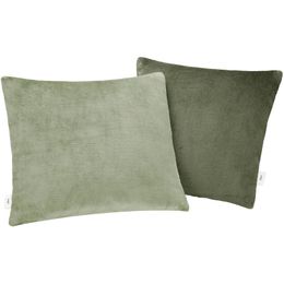 s.Oliver Dekokissen &raquo;double soft Kissen s.Oliver&laquo; Kissenh&uuml;llen ohne F&uuml;llung, 2 St&uuml;ck, mit samtig weicher Oberfl&auml;che gr&uuml;n Polyester B/L: 50cm x 50cm, 2