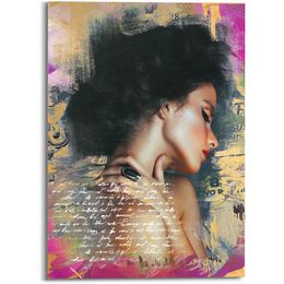 Reinders Glasbild &raquo;Glasbild Glamour Frau Farbenfroh - Sensual - Modern - Paper Art&laquo; Frau 1 Stk. tlg. bunt Acrylglas B/H/T: 50cm x 70cm, Frau, 1 Stk.