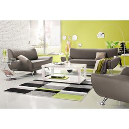 Home Affaire Polstergarnitur &raquo;Saltare elegant & komfortabel,, 3-2-1, bequem, Designfu&szlig;&laquo; 3 Stk. tlg. grau B/H/T: 78cm x 82cm, Kunstleder SOFTLUX