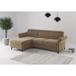 Sit & More sit&more Ecksofa &raquo;Glendale, L-Form&laquo; inkl. Kopfteilverstellung,wahlweise mit Vorziehsitz und Bettkasten braun 100% Polyester B/H/T: 253cm x 84cm x 