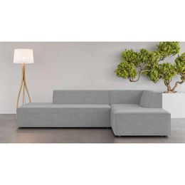 OTTO home Ecksofa &raquo;Ecksofa Cavan mit Ottomane links oder rechts bestellbar&laquo; L-Form mit Wellenunterfederung, Ma&szlig;e B/T/H: 270/180/72 cm grau 100% 